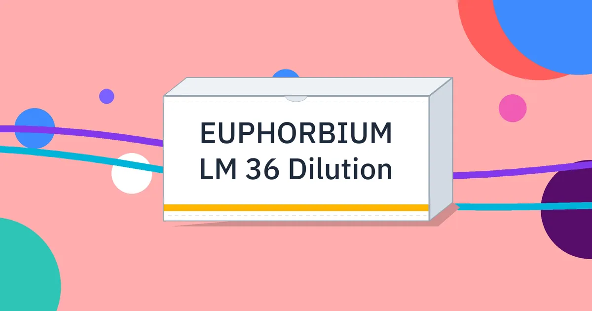 Symbolbild: Packung mit der Aufschrift EUPHORBIUM LM 36 Dilution (PZN 13483448) – Verfügbarkeit und Bezug in Apotheken in Frankfurt am Main