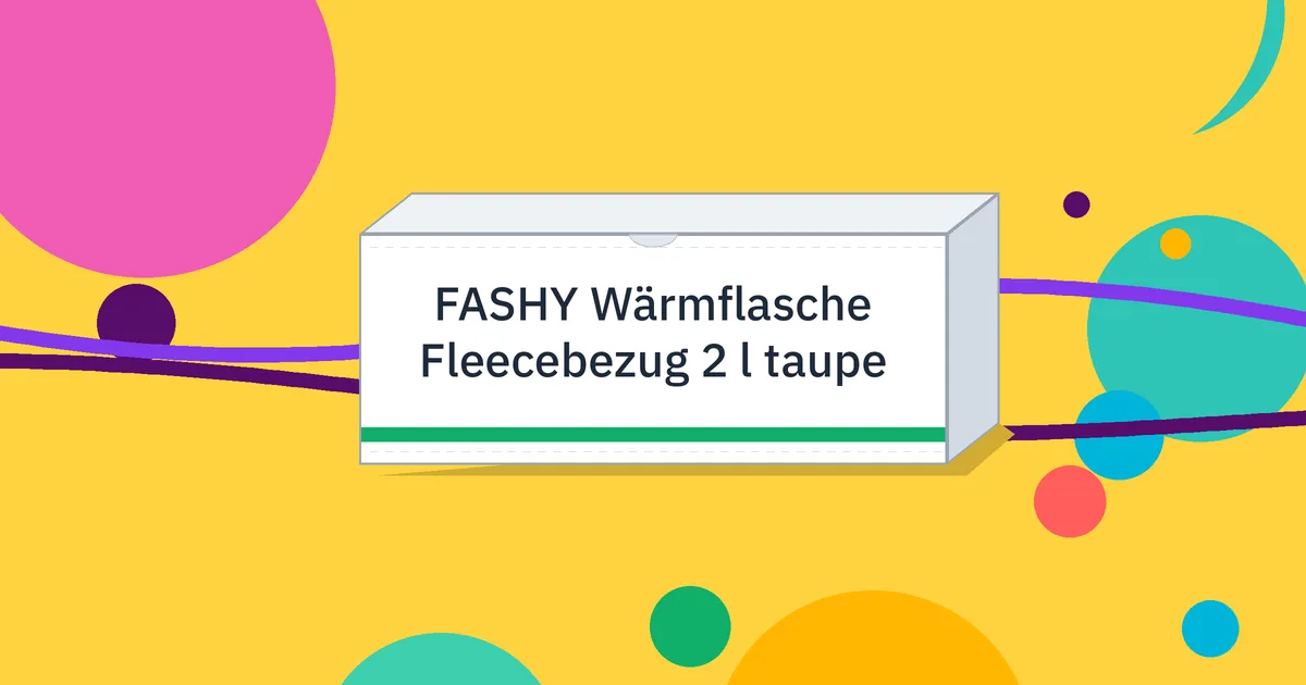 Symbolbild: Packung mit der Aufschrift FASHY Wärmflasche Fleecebezug 2 l taupe (PZN 18026359) – Verfügbarkeit und Bezug in Apotheken in Frankfurt am Main
