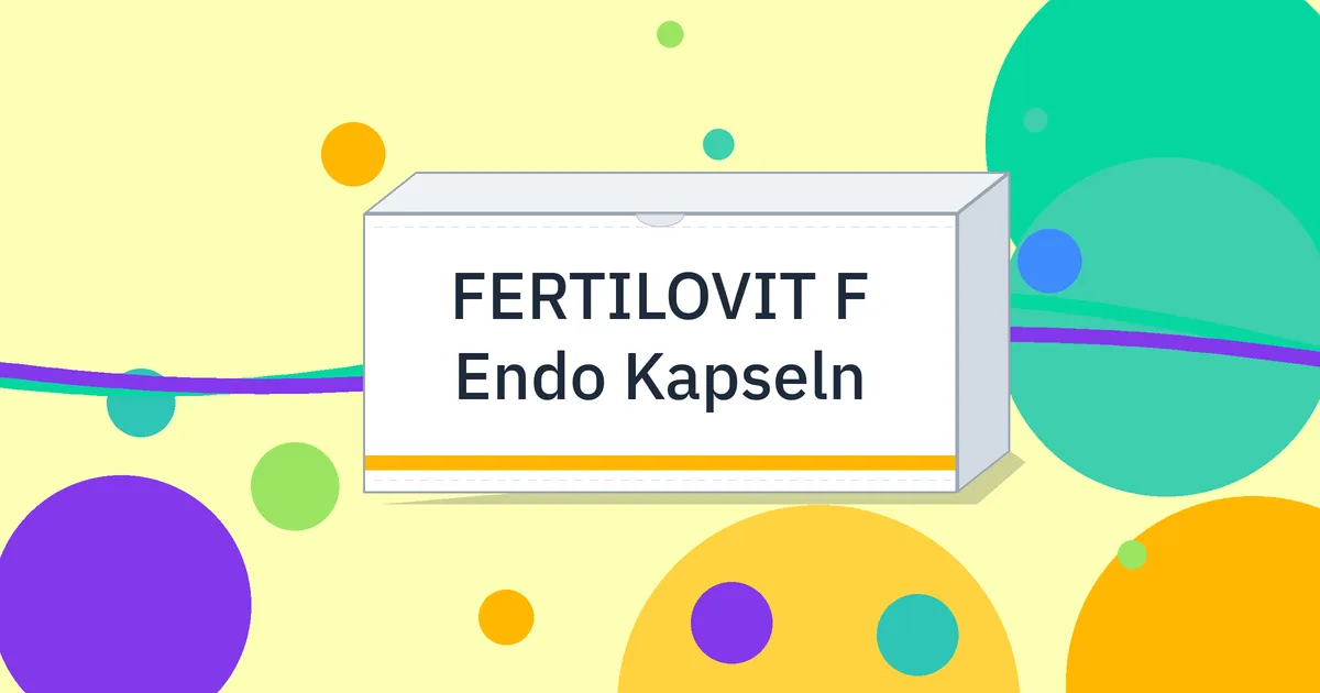 Symbolbild: Packung mit der Aufschrift FERTILOVIT F Endo Kapseln (PZN 11172566) – Verfügbarkeit und Bezug in Apotheken in Frankfurt am Main
