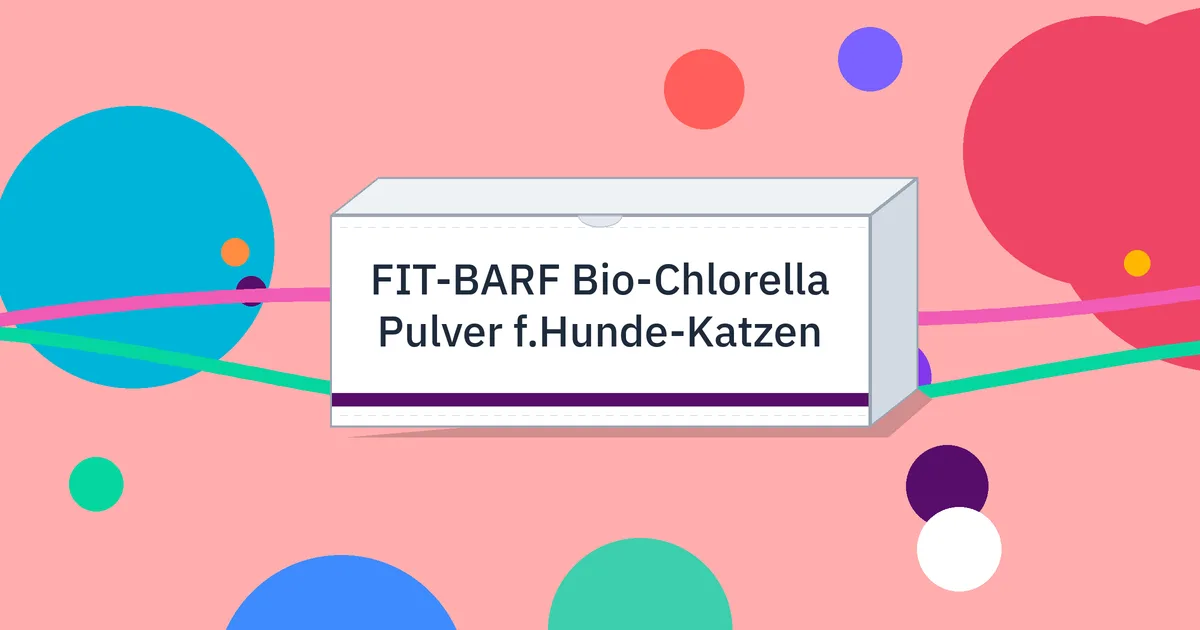 Symbolbild: Packung mit der Aufschrift FIT-BARF Bio-Chlorella Pulver f.Hunde-Katzen (PZN 10403466) – Verfügbarkeit und Bezug in Apotheken in Frankfurt am Main