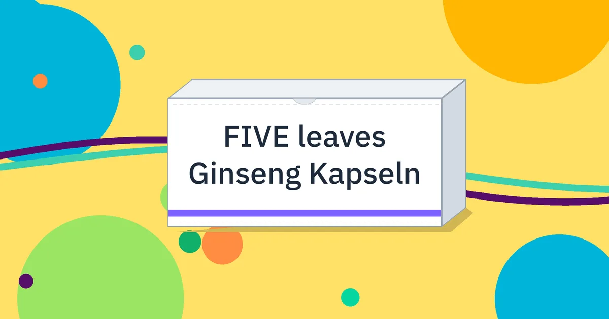 Symbolbild: Packung mit der Aufschrift FIVE leaves Ginseng Kapseln (PZN 17876073) – Verfügbarkeit und Bezug in Apotheken in Frankfurt am Main