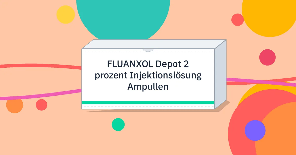 Symbolbild: Packung mit der Aufschrift FLUANXOL Depot 2 prozent Injektionslösung Ampullen (PZN 03210235) – Verfügbarkeit und Bezug in Apotheken in Frankfurt am Main