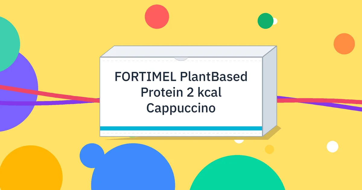 Symbolbild: Packung mit der Aufschrift FORTIMEL PlantBased Protein 2 kcal Cappuccino (PZN 19450214) – Verfügbarkeit und Bezug in Apotheken in Frankfurt am Main
