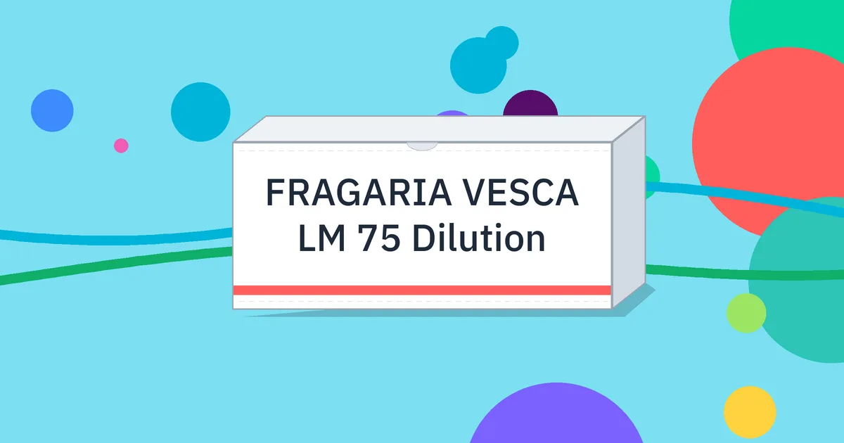 Symbolbild: Packung mit der Aufschrift FRAGARIA VESCA LM 75 Dilution (PZN 13490916) – Verfügbarkeit und Bezug in Apotheken in Frankfurt am Main
