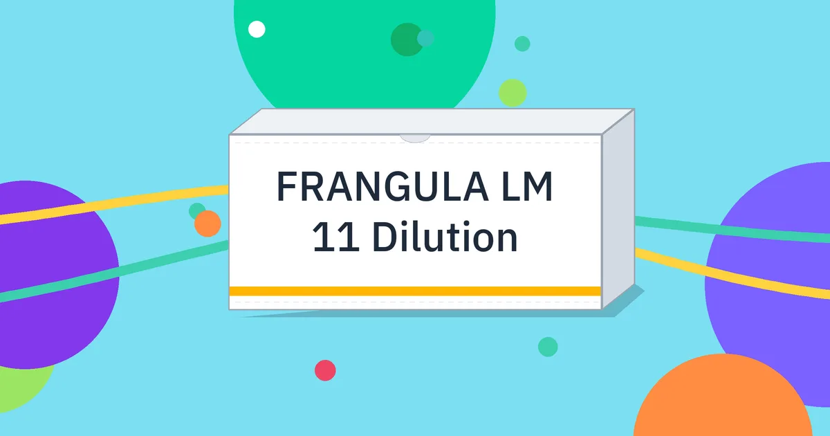 Symbolbild: Packung mit der Aufschrift FRANGULA LM 11 Dilution (PZN 12874388) – Verfügbarkeit und Bezug in Apotheken in Frankfurt am Main