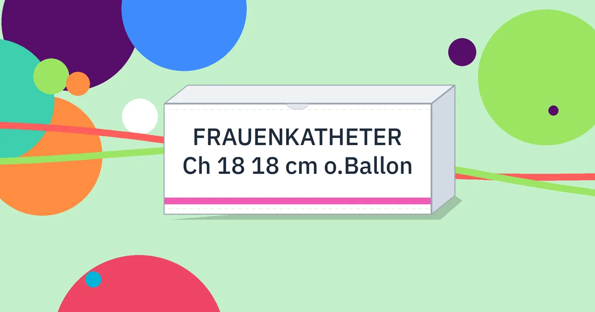 Symbolbild: Packung mit der Aufschrift FRAUENKATHETER Ch 18 18 cm o.Ballon (PZN 09092110) – Verfügbarkeit und Bezug in Apotheken in Frankfurt am Main