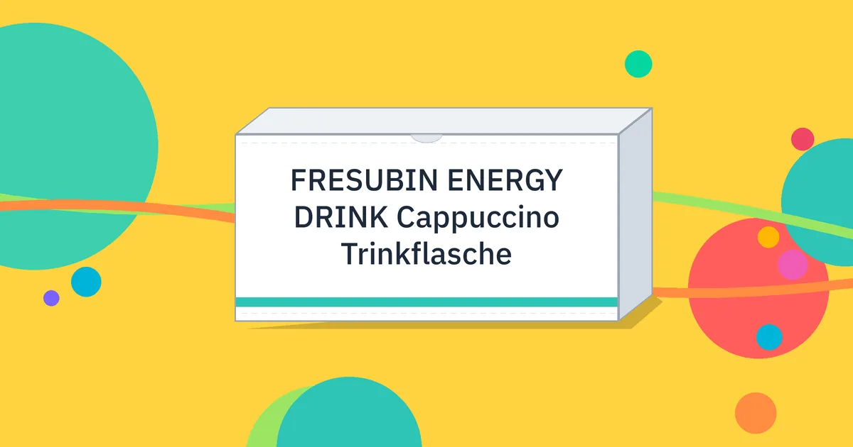 Symbolbild: Packung mit der Aufschrift FRESUBIN ENERGY DRINK Cappuccino Trinkflasche (PZN 00851057) – Verfügbarkeit und Bezug in Apotheken in Frankfurt am Main