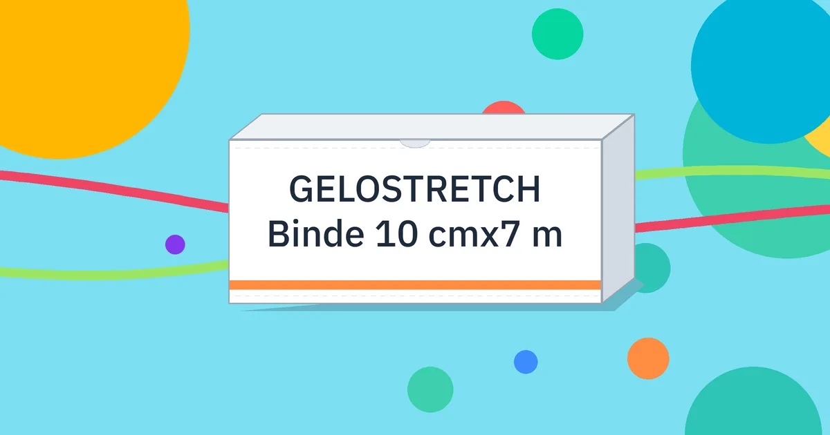 Symbolbild: Packung mit der Aufschrift GELOSTRETCH Binde 10 cmx7 m (PZN 04525828) – Verfügbarkeit und Bezug in Apotheken in Frankfurt am Main