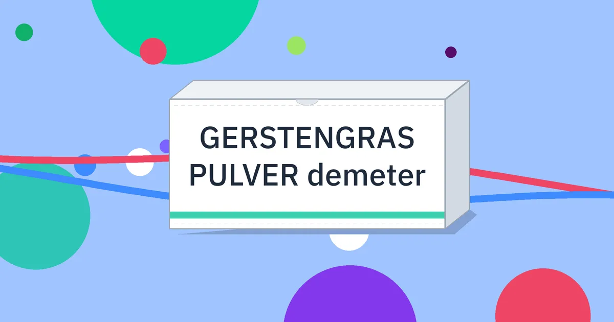 Symbolbild: Packung mit der Aufschrift GERSTENGRAS PULVER demeter (PZN 12648700) – Verfügbarkeit und Bezug in Apotheken in Frankfurt am Main