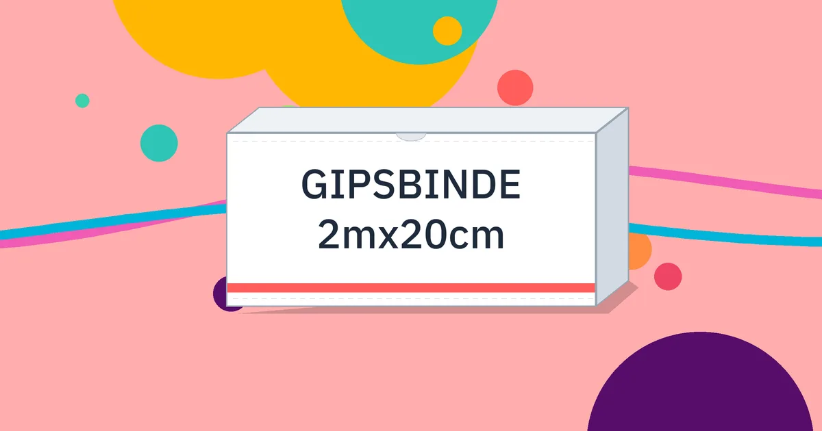 Symbolbild: Packung mit der Aufschrift GIPSBINDE 2mx20cm (PZN 01721262) – Verfügbarkeit und Bezug in Apotheken in Frankfurt am Main