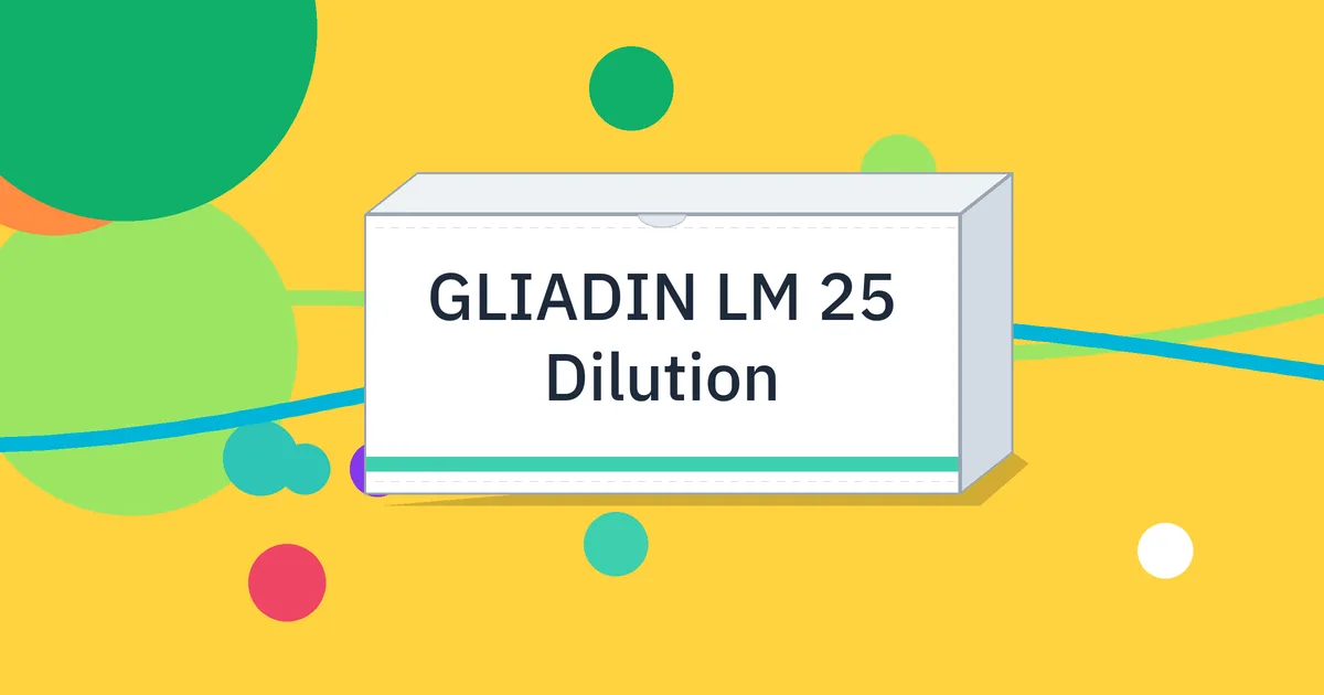 Symbolbild: Packung mit der Aufschrift GLIADIN LM 25 Dilution (PZN 13544368) – Verfügbarkeit und Bezug in Apotheken in Frankfurt am Main