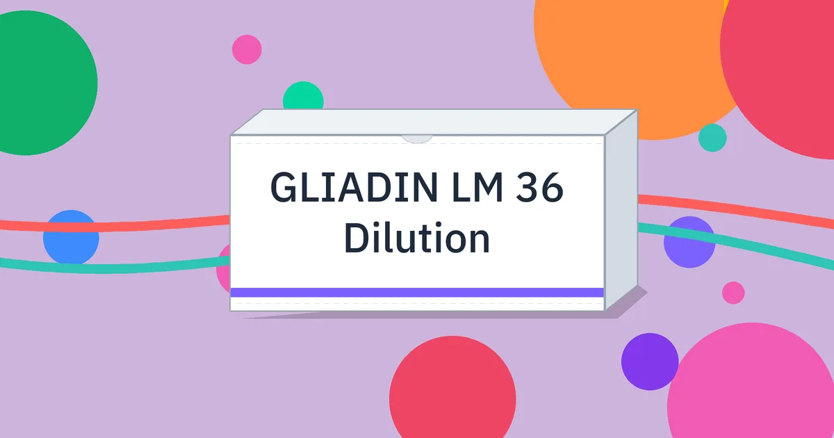 Symbolbild: Packung mit der Aufschrift GLIADIN LM 36 Dilution (PZN 13544428) – Verfügbarkeit und Bezug in Apotheken in Frankfurt am Main