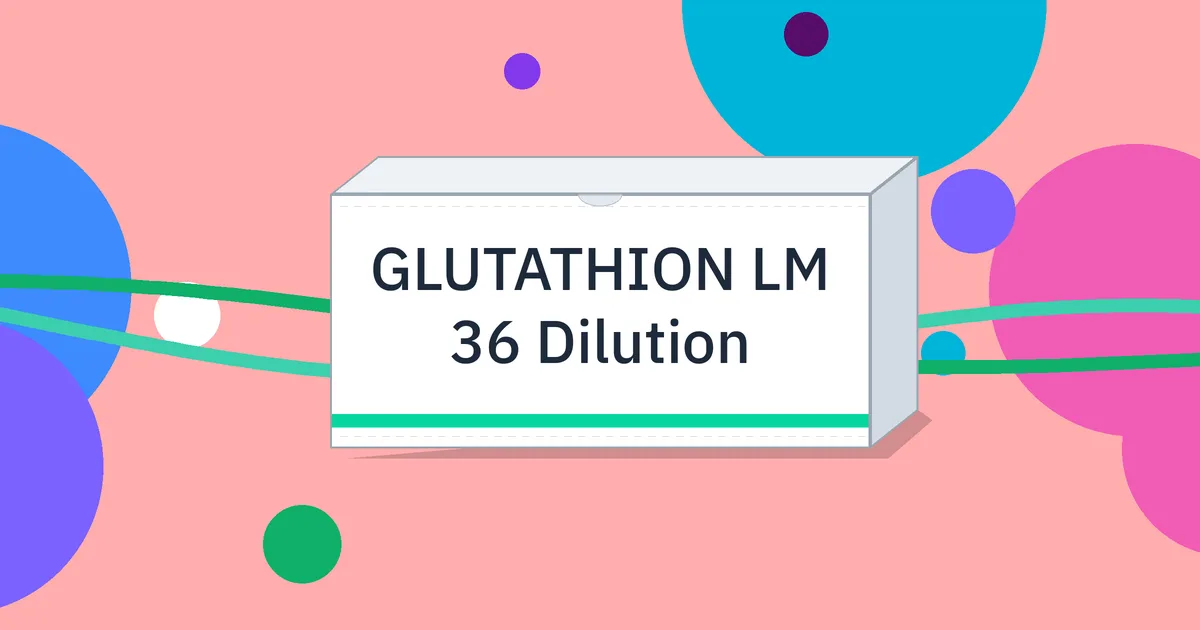 Symbolbild: Packung mit der Aufschrift GLUTATHION LM 36 Dilution (PZN 12880118) – Verfügbarkeit und Bezug in Apotheken in Frankfurt am Main