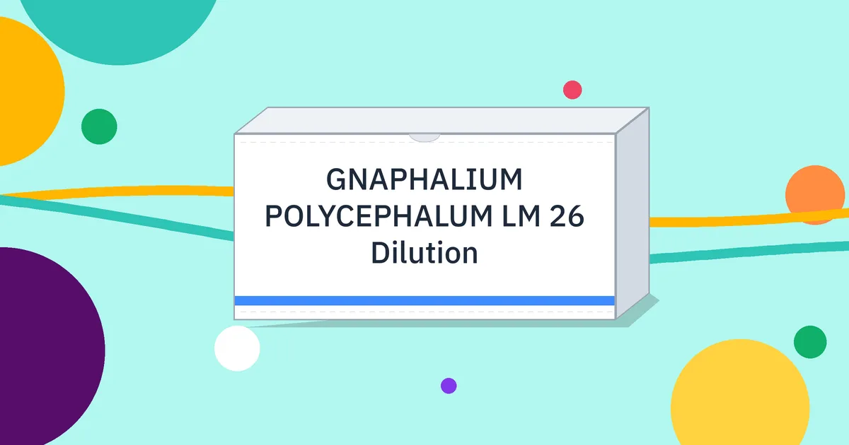Symbolbild: Packung mit der Aufschrift GNAPHALIUM POLYCEPHALUM LM 26 Dilution (PZN 13545296) – Verfügbarkeit und Bezug in Apotheken in Frankfurt am Main