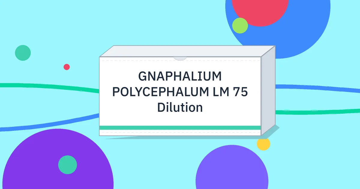 Symbolbild: Packung mit der Aufschrift GNAPHALIUM POLYCEPHALUM LM 75 Dilution (PZN 13545385) – Verfügbarkeit und Bezug in Apotheken in Frankfurt am Main