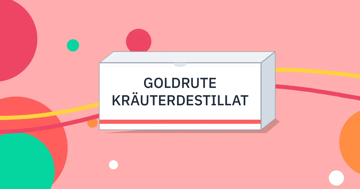 Symbolbild: Packung mit der Aufschrift GOLDRUTE KRÄUTERDESTILLAT (PZN 00693144) – Verfügbarkeit und Bezug in Apotheken in Frankfurt am Main