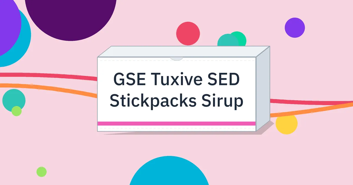 Symbolbild: Packung mit der Aufschrift GSE Tuxive SED Stickpacks Sirup (PZN 15608032) – Verfügbarkeit und Bezug in Apotheken in Frankfurt am Main