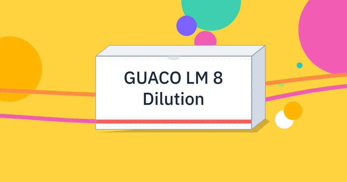 Symbolbild: Packung mit der Aufschrift GUACO LM 8 Dilution (PZN 13547881) – Verfügbarkeit und Bezug in Apotheken in Frankfurt am Main
