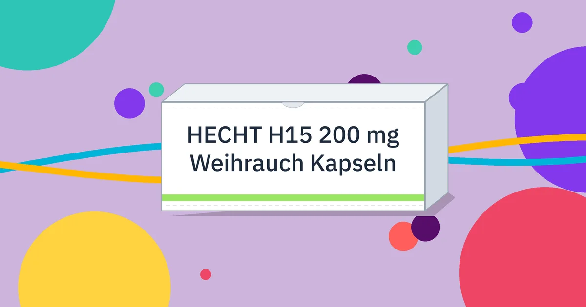 Symbolbild: Packung mit der Aufschrift HECHT H15 200 mg Weihrauch Kapseln (PZN 18248717) – Verfügbarkeit und Bezug in Apotheken in Frankfurt am Main
