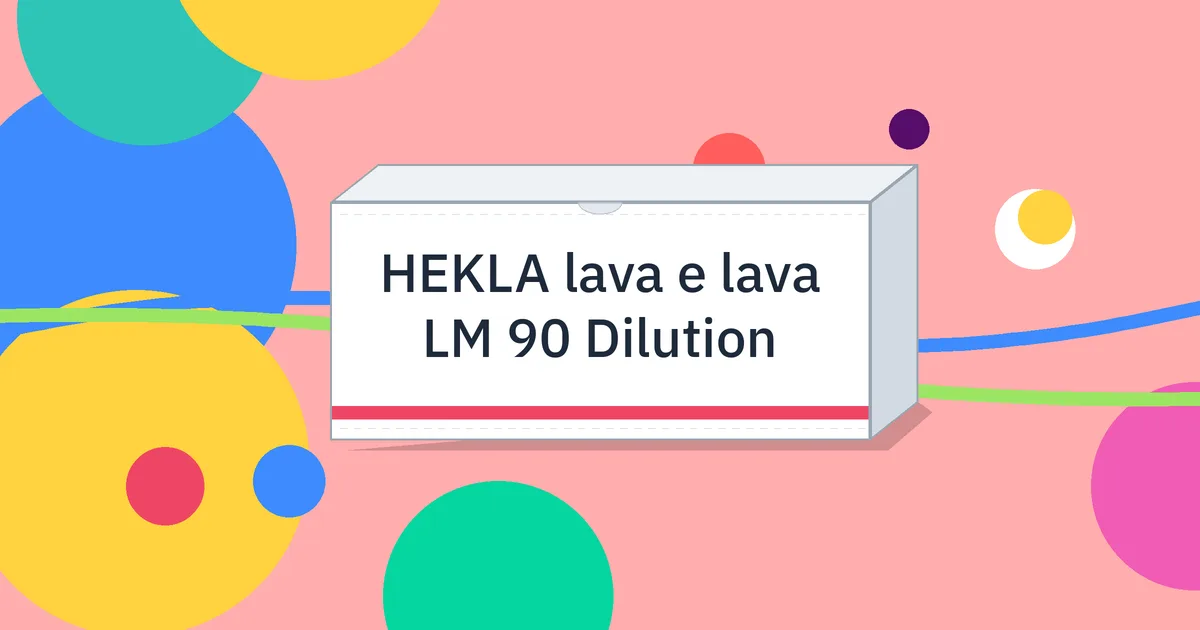 Symbolbild: Packung mit der Aufschrift HEKLA lava e lava LM 90 Dilution (PZN 12800757) – Verfügbarkeit und Bezug in Apotheken in Frankfurt am Main
