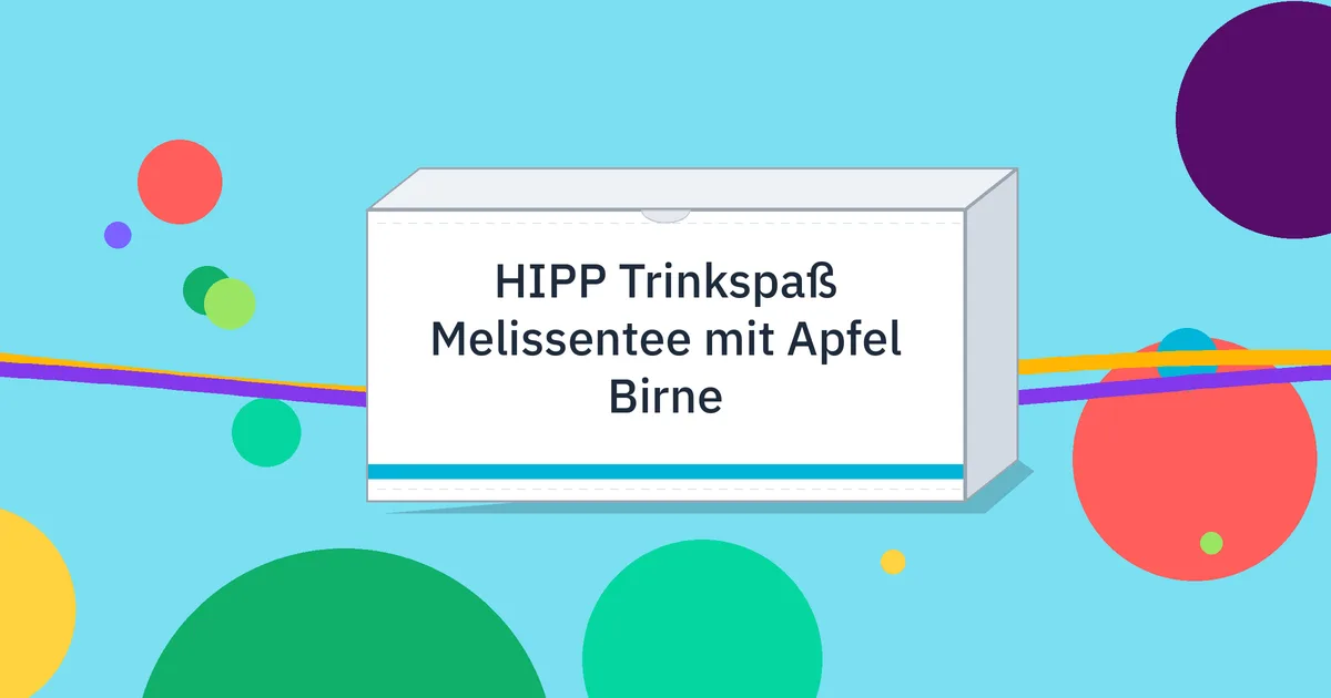 Symbolbild: Packung mit der Aufschrift HIPP Trinkspaß Melissentee mit Apfel Birne (PZN 20293010) – Verfügbarkeit und Bezug in Apotheken in Frankfurt am Main