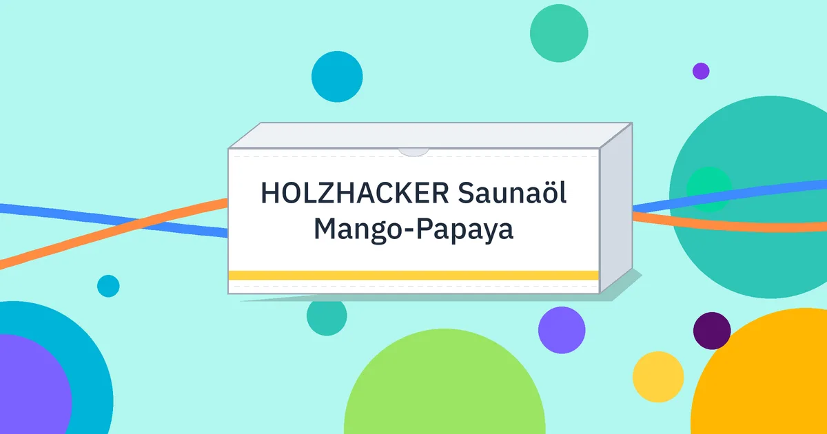 Symbolbild: Packung mit der Aufschrift HOLZHACKER Saunaöl Mango-Papaya (PZN 20893106) – Verfügbarkeit und Bezug in Apotheken in Frankfurt am Main
