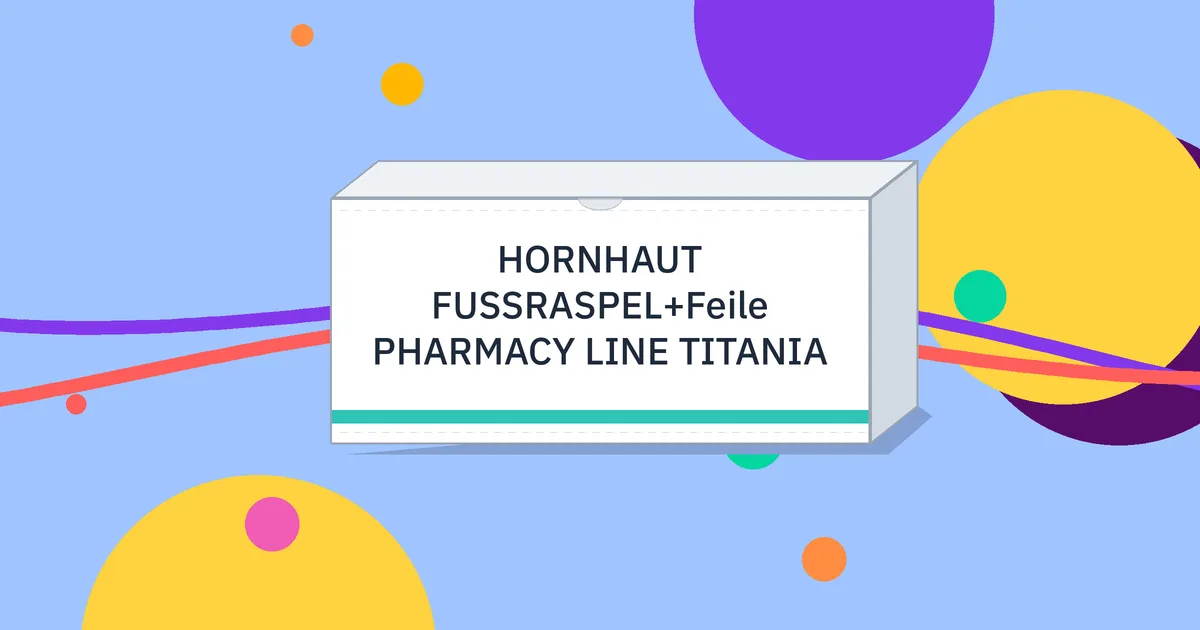 Symbolbild: Packung mit der Aufschrift HORNHAUT FUSSRASPEL+Feile PHARMACY LINE TITANIA (PZN 13887039) – Verfügbarkeit und Bezug in Apotheken in Frankfurt am Main