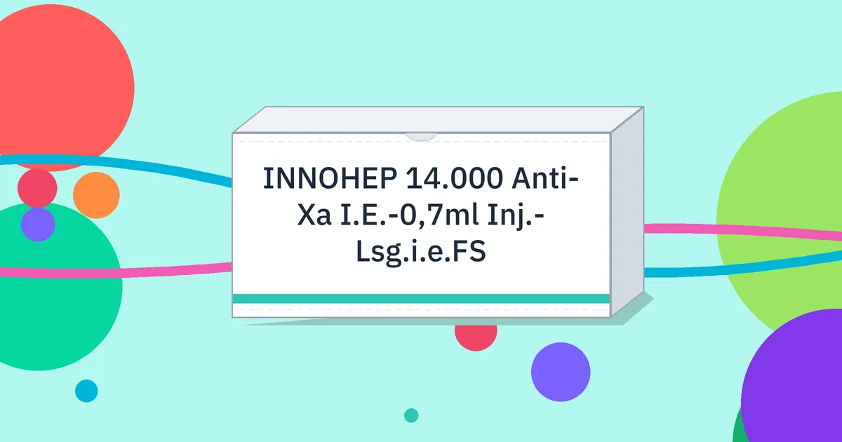 Symbolbild: Packung mit der Aufschrift INNOHEP 14.000 Anti-Xa I.E.-0,7ml Inj.-Lsg.i.e.FS (PZN 14055134) – Verfügbarkeit und Bezug in Apotheken in Frankfurt am Main