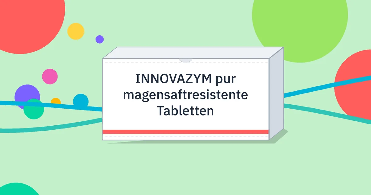 Symbolbild: Packung mit der Aufschrift INNOVAZYM pur magensaftresistente Tabletten (PZN 10170022) – Verfügbarkeit und Bezug in Apotheken in Frankfurt am Main