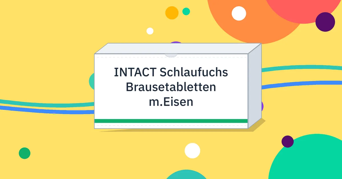 Symbolbild: Packung mit der Aufschrift INTACT Schlaufuchs Brausetabletten m.Eisen (PZN 15436192) – Verfügbarkeit und Bezug in Apotheken in Frankfurt am Main
