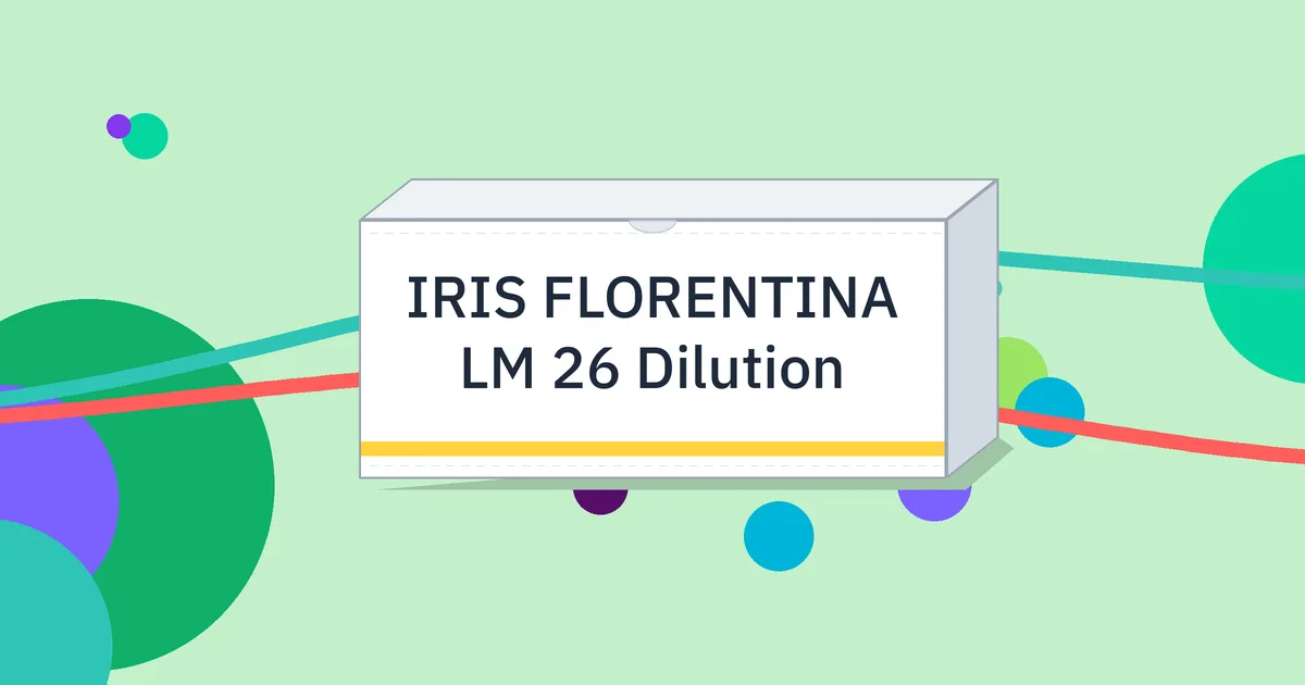 Symbolbild: Packung mit der Aufschrift IRIS FLORENTINA LM 26 Dilution (PZN 13561094) – Verfügbarkeit und Bezug in Apotheken in Frankfurt am Main