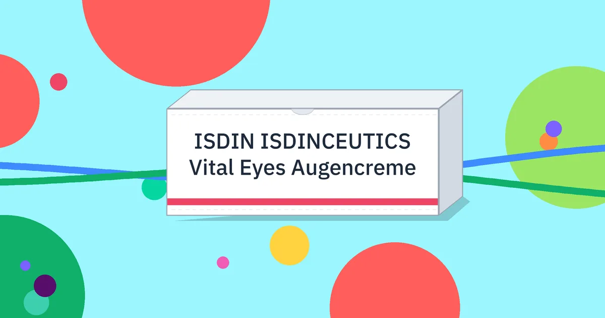 Symbolbild: Packung mit der Aufschrift ISDIN ISDINCEUTICS Vital Eyes Augencreme (PZN 19375122) – Verfügbarkeit und Bezug in Apotheken in Frankfurt am Main