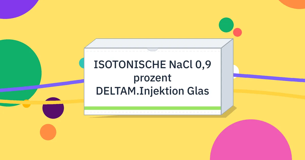 Symbolbild: Packung mit der Aufschrift ISOTONISCHE NaCl 0,9 prozent DELTAM.Injektion Glas (PZN 03563301) – Verfügbarkeit und Bezug in Apotheken in Frankfurt am Main