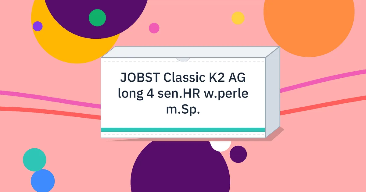 Symbolbild: Packung mit der Aufschrift JOBST Classic K2 AG long 4 sen.HR w.perle m.Sp. (PZN 17959617) – Verfügbarkeit und Bezug in Apotheken in Frankfurt am Main