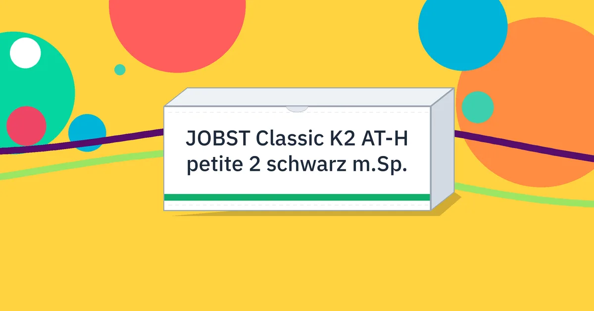 Symbolbild: Packung mit der Aufschrift JOBST Classic K2 AT-H petite 2 schwarz m.Sp. (PZN 13159854) – Verfügbarkeit und Bezug in Apotheken in Frankfurt am Main