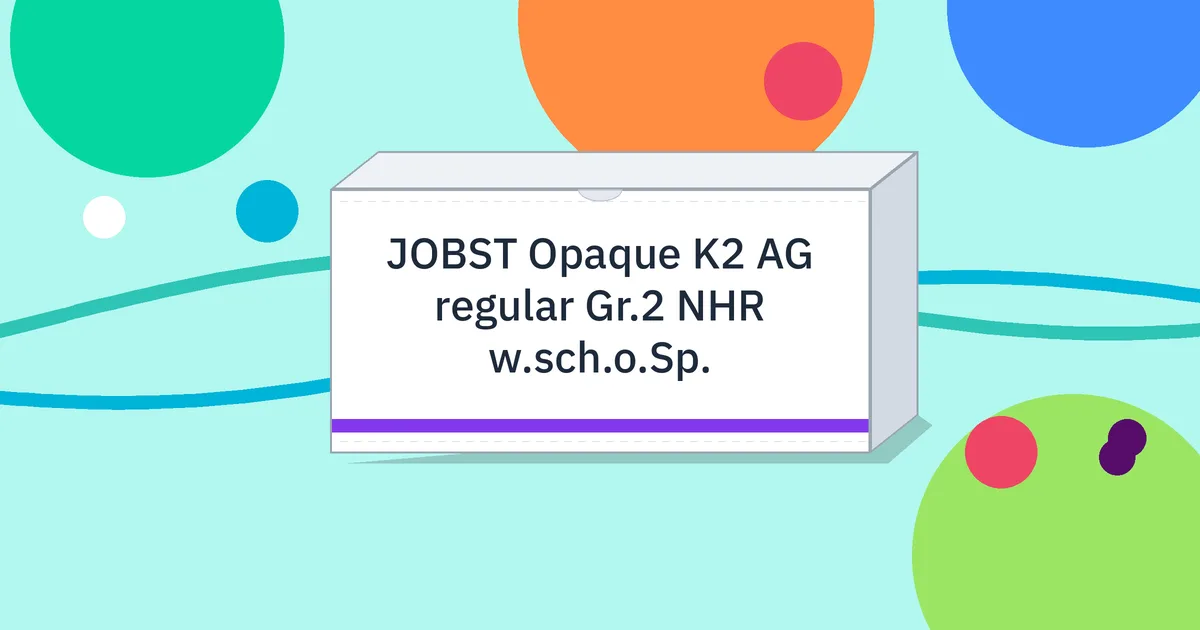 Symbolbild: Packung mit der Aufschrift JOBST Opaque K2 AG regular Gr.2 NHR w.sch.o.Sp. (PZN 11254175) – Verfügbarkeit und Bezug in Apotheken in Frankfurt am Main
