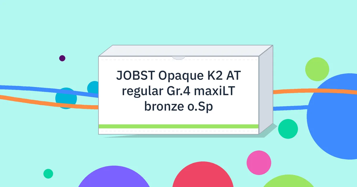 Symbolbild: Packung mit der Aufschrift JOBST Opaque K2 AT regular Gr.4 maxiLT bronze o.Sp (PZN 13121857) – Verfügbarkeit und Bezug in Apotheken in Frankfurt am Main
