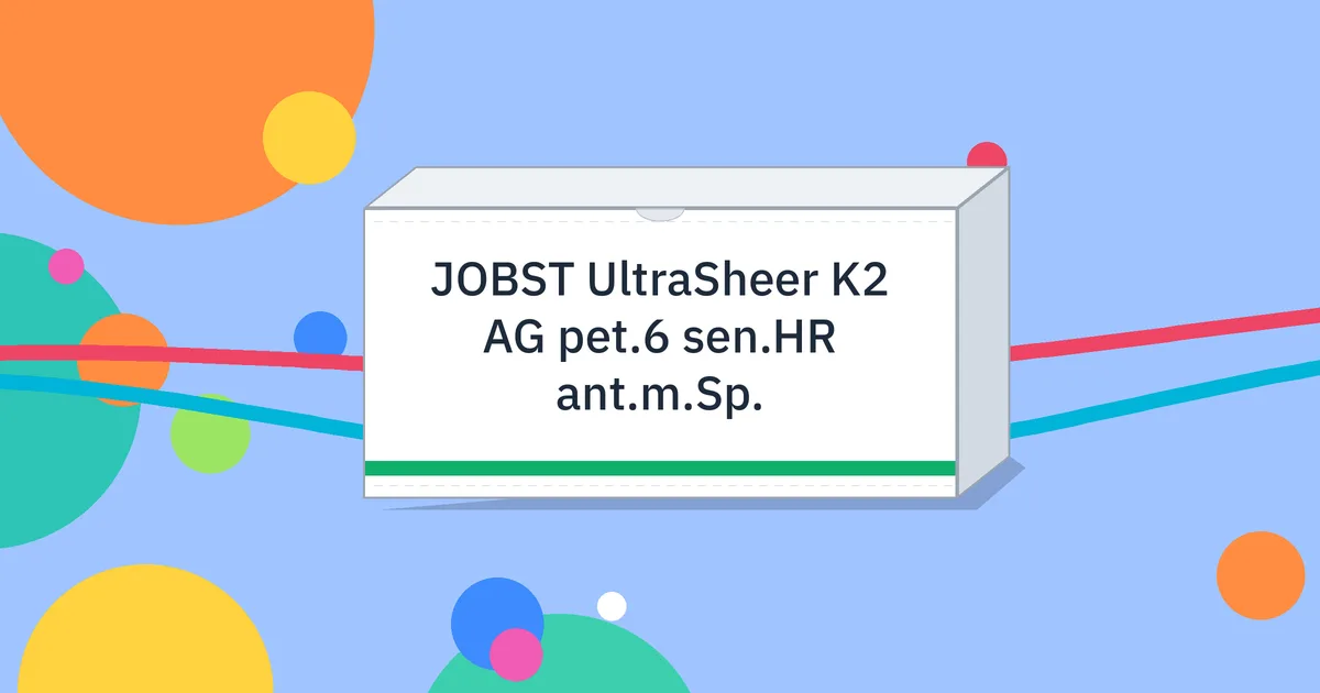 Symbolbild: Packung mit der Aufschrift JOBST UltraSheer K2 AG pet.6 sen.HR ant.m.Sp. (PZN 13141274) – Verfügbarkeit und Bezug in Apotheken in Frankfurt am Main