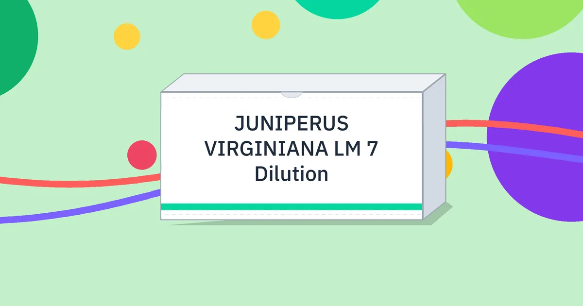 Symbolbild: Packung mit der Aufschrift JUNIPERUS VIRGINIANA LM 7 Dilution (PZN 13565034) – Verfügbarkeit und Bezug in Apotheken in Frankfurt am Main