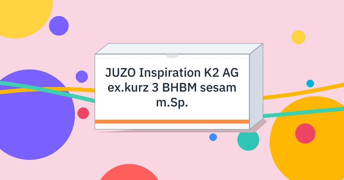 Symbolbild: Packung mit der Aufschrift JUZO Inspiration K2 AG ex.kurz 3 BHBM sesam m.Sp. (PZN 14876032) – Verfügbarkeit und Bezug in Apotheken in Frankfurt am Main