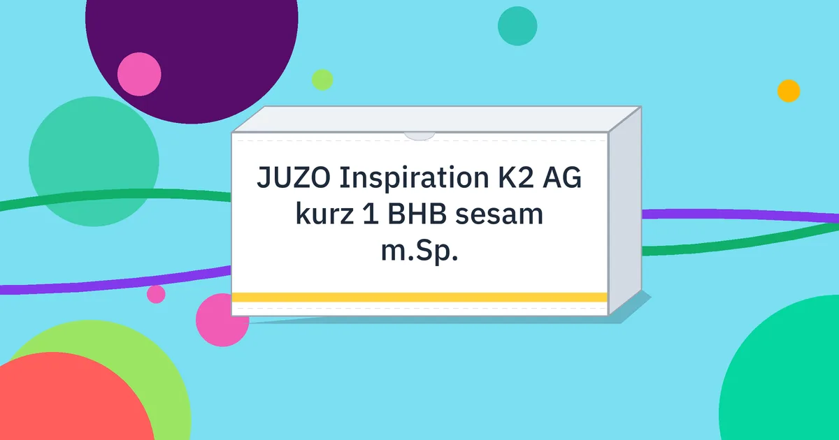 Symbolbild: Packung mit der Aufschrift JUZO Inspiration K2 AG kurz 1 BHB sesam m.Sp. (PZN 14834068) – Verfügbarkeit und Bezug in Apotheken in Frankfurt am Main