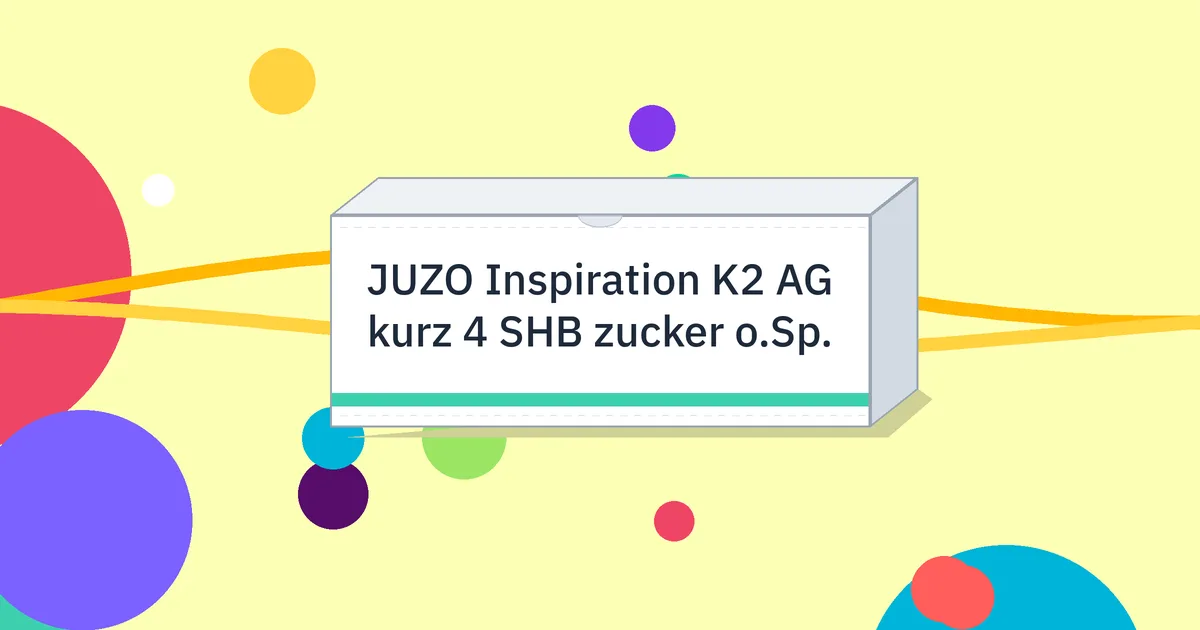 Symbolbild: Packung mit der Aufschrift JUZO Inspiration K2 AG kurz 4 SHB zucker o.Sp. (PZN 14949506) – Verfügbarkeit und Bezug in Apotheken in Frankfurt am Main