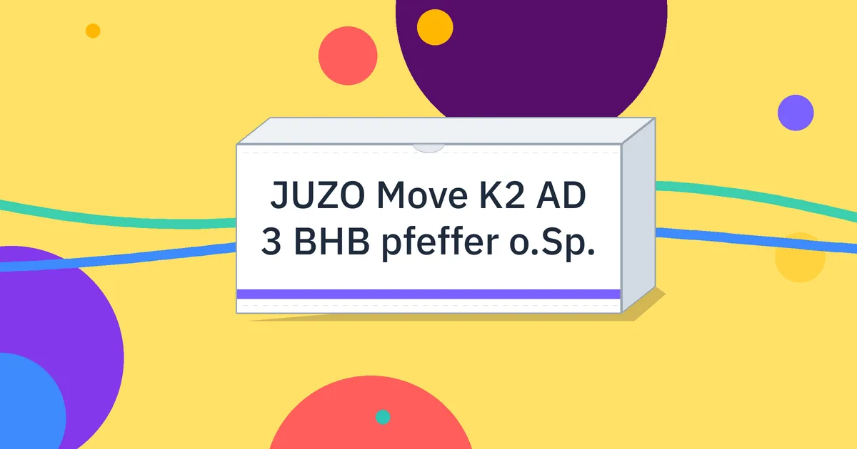 Symbolbild: Packung mit der Aufschrift JUZO Move K2 AD 3 BHB pfeffer o.Sp. (PZN 16341619) – Verfügbarkeit und Bezug in Apotheken in Frankfurt am Main