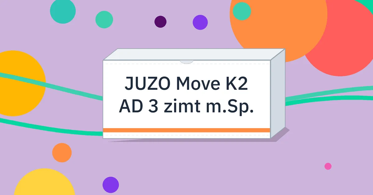 Symbolbild: Packung mit der Aufschrift JUZO Move K2 AD 3 zimt m.Sp. (PZN 18507136) – Verfügbarkeit und Bezug in Apotheken in Frankfurt am Main