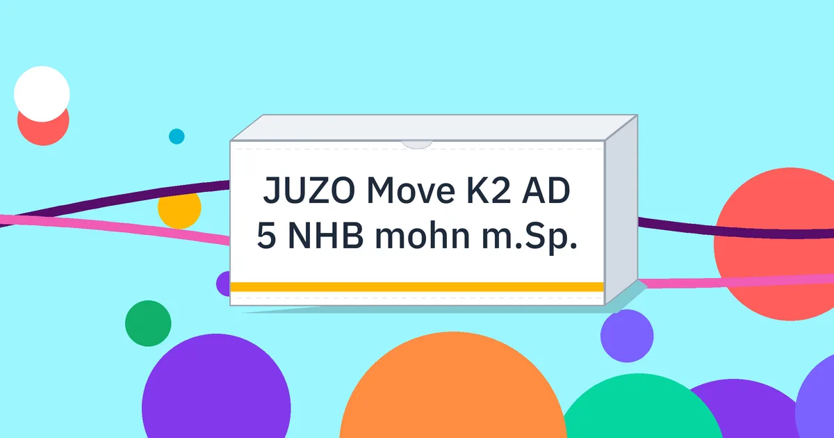 Symbolbild: Packung mit der Aufschrift JUZO Move K2 AD 5 NHB mohn m.Sp. (PZN 18539136) – Verfügbarkeit und Bezug in Apotheken in Frankfurt am Main