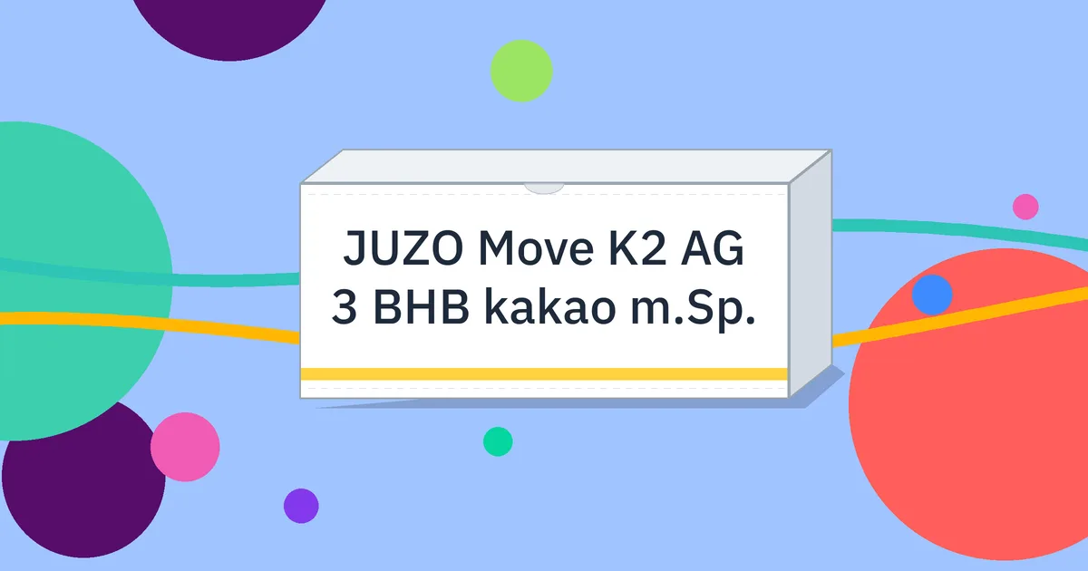 Symbolbild: Packung mit der Aufschrift JUZO Move K2 AG 3 BHB kakao m.Sp. (PZN 18555922) – Verfügbarkeit und Bezug in Apotheken in Frankfurt am Main