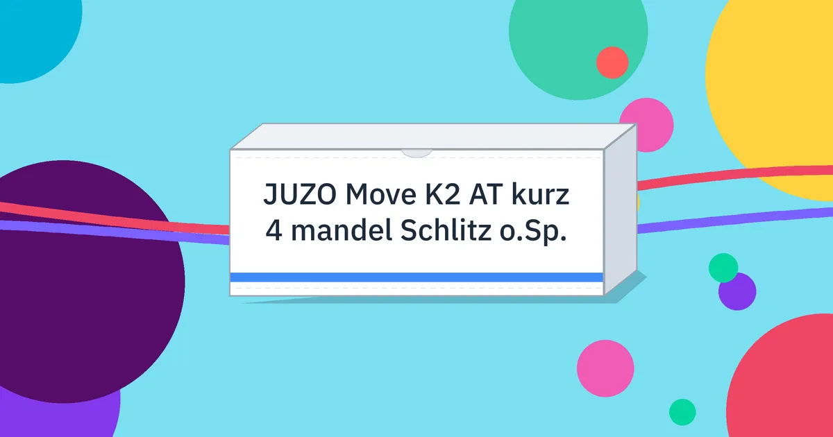 Symbolbild: Packung mit der Aufschrift JUZO Move K2 AT kurz 4 mandel Schlitz o.Sp. (PZN 20676596) – Verfügbarkeit und Bezug in Apotheken in Frankfurt am Main