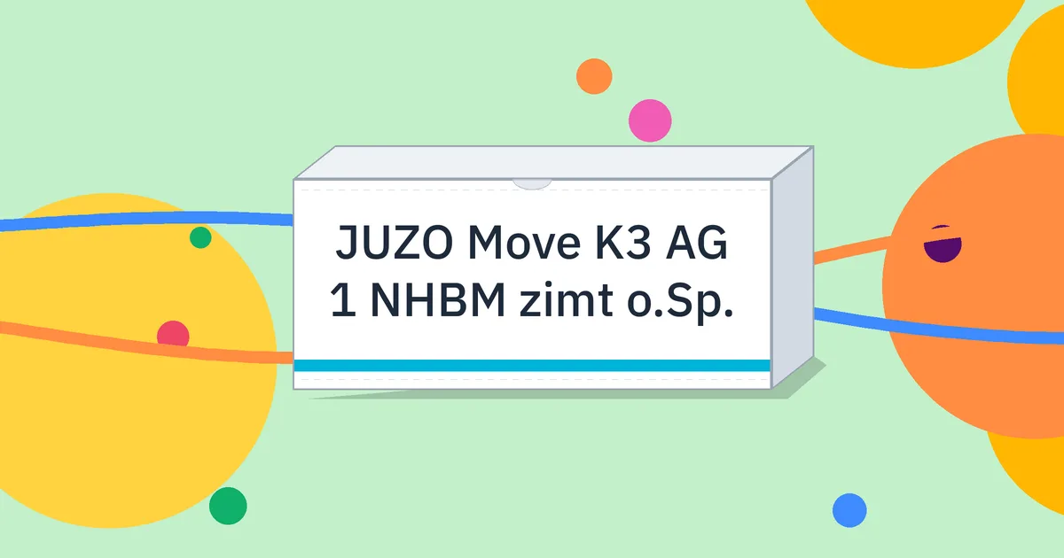 Symbolbild: Packung mit der Aufschrift JUZO Move K3 AG 1 NHBM zimt o.Sp. (PZN 18576717) – Verfügbarkeit und Bezug in Apotheken in Frankfurt am Main