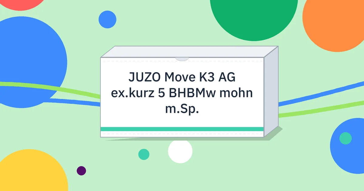 Symbolbild: Packung mit der Aufschrift JUZO Move K3 AG ex.kurz 5 BHBMw mohn m.Sp. (PZN 18596128) – Verfügbarkeit und Bezug in Apotheken in Frankfurt am Main