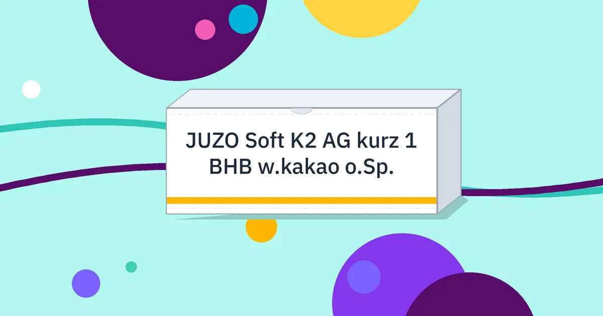 Symbolbild: Packung mit der Aufschrift JUZO Soft K2 AG kurz 1 BHB w.kakao o.Sp. (PZN 14843015) – Verfügbarkeit und Bezug in Apotheken in Frankfurt am Main
